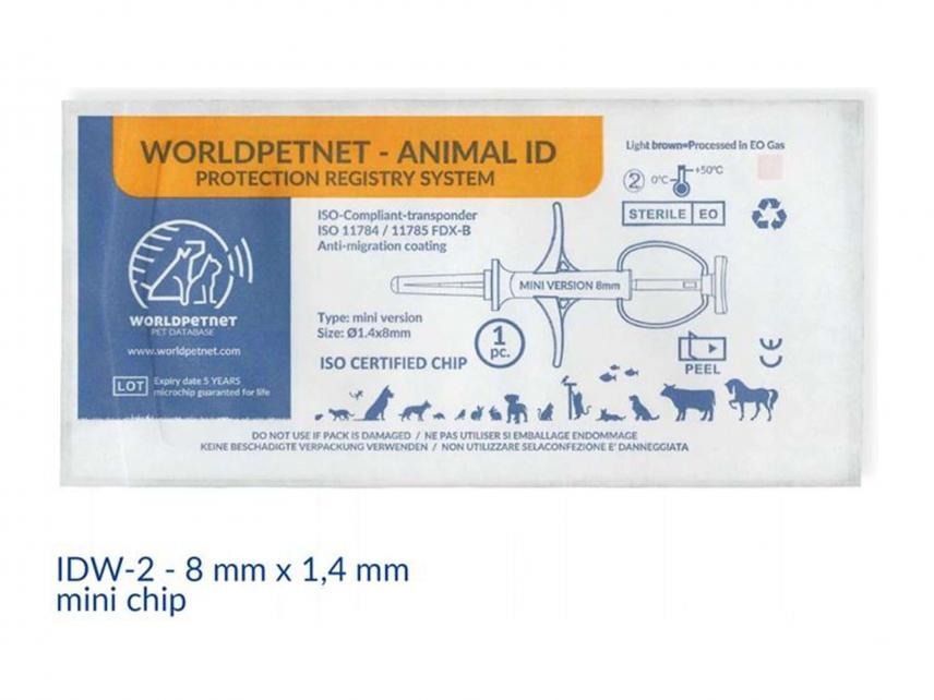 MICROPUCE ANIMALE POUR IDENTIFICATION IDW-2 (CODE 900) 8MMX1.4MM MINI